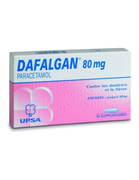 Dafalgan suppositoire - 80 mg, 150 mg, 300 mg - 10 pièces